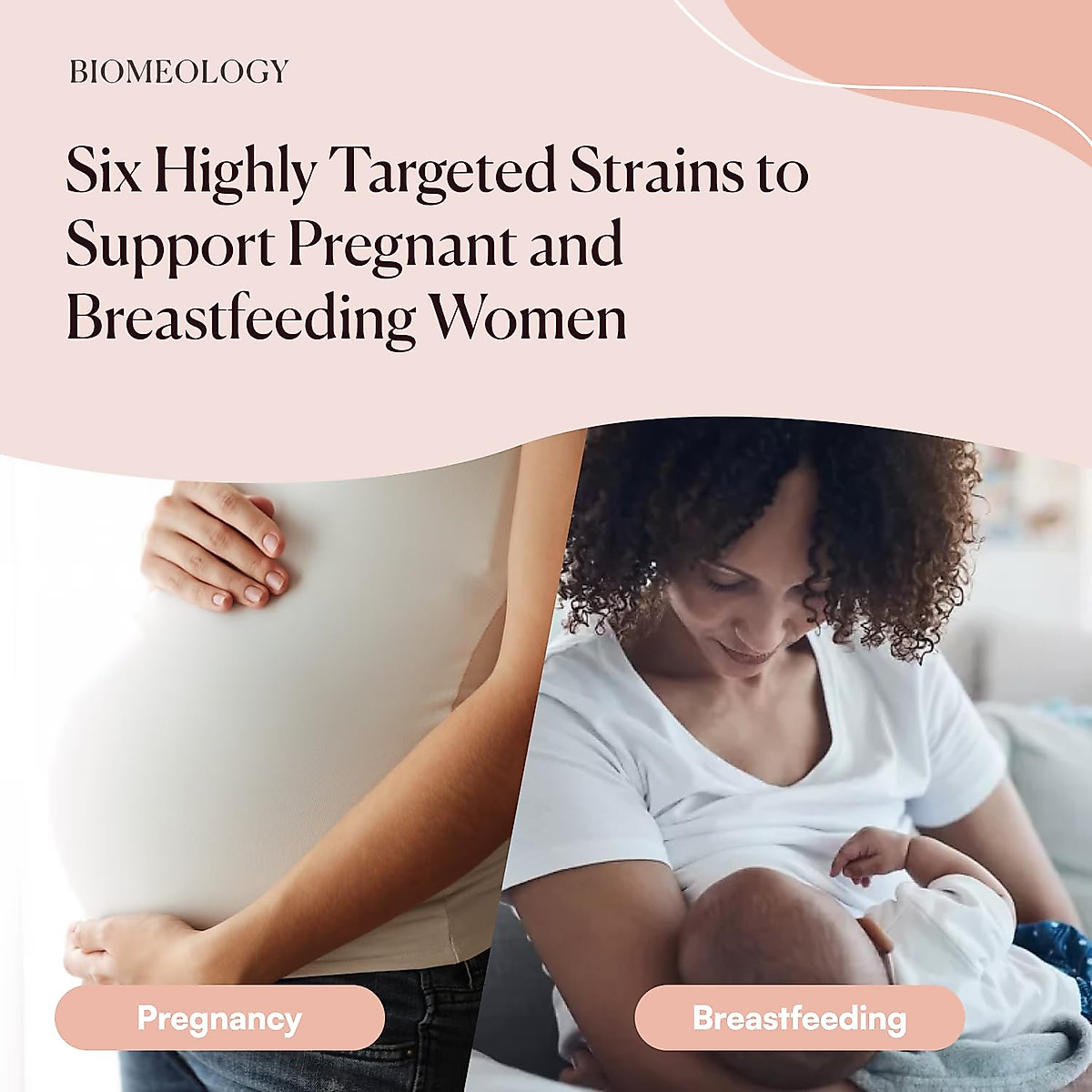 Biomeology Probiotics for Pregnancy, Postpartum, and Breastfeeding | Supports Digestive and Immune Health for Mom and Baby | Morning Sickness Relief | Take with Prenatal Vitamins | 30 Capsules