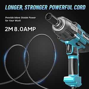 Seesii Electric Impact Wrench Corded, 368Ft-lbs(500N.m) Torque 1/2 inch Impact Gun with 8Amp Cord, 4 Sockets for Car Tire and Home DIY, AC500