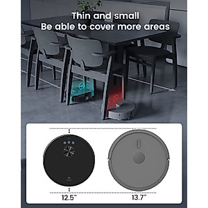 Lefant Robot Vacuum Lidar Navigation, Real-time maps, No-go Zone, Area Cleaning, Works with Alexa Echo and APP Control, Quiet Smart Vacuum Robot Cleaner Good for Hardwood Floors, Low Pile Carpet LS1