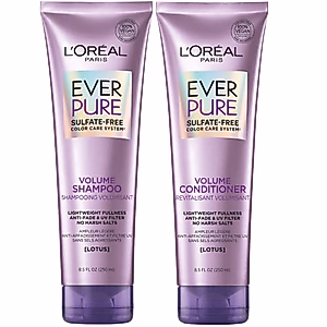 L'Oreal Paris EverPure Volume Sulfate Free Shampoo and Conditioner for Color-Treated Hair, 8.5 Ounce (Set of 2)