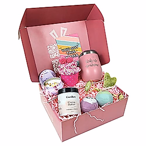 New Mom Gifts Ideas - Best Relaxing Spa Gift Bath Box Set for Women - Pregnancy New Mom Care Package - Unique Present Idea for First Time Mom Expecting Mother - Baby Shower Basket