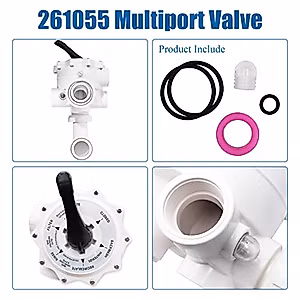 RDIYIN 261055 Multiple Port Valve Replacement for Pentair ，Compatible with Triton and Quad D.E. Filters, 2 Inch, 7 1/2 Inch Centerline,White