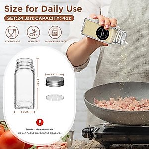 Agotglmi 4 Pack Magnetic Spice Rack with 24 Spice Jars, Spice Labels, Chalk Marker and Funnel Set, Magnetic Spice Organizer Shelf for Refrigerator, Microwave, Seasoning Organizer for Kitchen