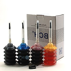 BCH Dye Ink Cartridge Refill Kit for HP 920 920XL 564 564XL Cartridges 4-Bottle Combo Black Cyan Magenta Yellow ID30-KCMY