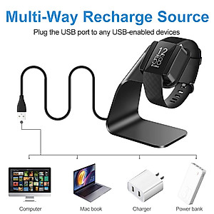 CAVN Charger Dock Compatible with Fitbit Charge 4 / Charge 4 SE (Not for Charge 3), Aluminum Charger Dock Replacement Charging Stand Station Cradle Base with USB Cable for Charge 4 Smart Watch (Black)