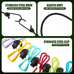 2 Pack Camping Clothesline Portable 12 Clothespins, Camping Accessories Travel Clothesline for Outdoor Indoor, Retractable Clothes Line Elastic Clothesline for Camper Hotel Room