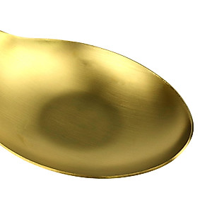 Curqia 1 Pack Brushed Gold Spoon Rest Modern Stainless Steel Spoon Rest Large Spatula Holder for Kitchen Countertop, 10×4 Inches