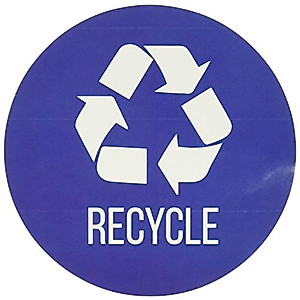 iTouchless Recycle, Trash & Compost Premium Vinyl Stickers for Trash Can/Recycle Bin/Compost Bin; 4" Round Waterproof, Reusable (Set of 3); Indoor/Outdoor (4"x4")