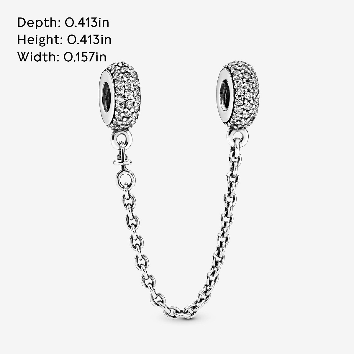 Pandora Sparkling Pavé Safety Chain Charm Bracelet Charm Moments Bracelets - Stunning Women's Jewelry - Gift for Women - Made with Sterling Silver & Cubic Zirconia
