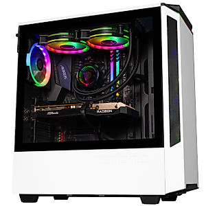 Periphio Nova Prebuilt Gaming PC - Liquid Cooled PC | AMD Ryzen 5 5600X CPU (4.6GHz Turbo) | Radeon RX 6600 GPU (8GB) | 1TB NVMe SSD M.2 | 16GB DDR4 RAM | Gaming Desktop Computer | WiFi + BT