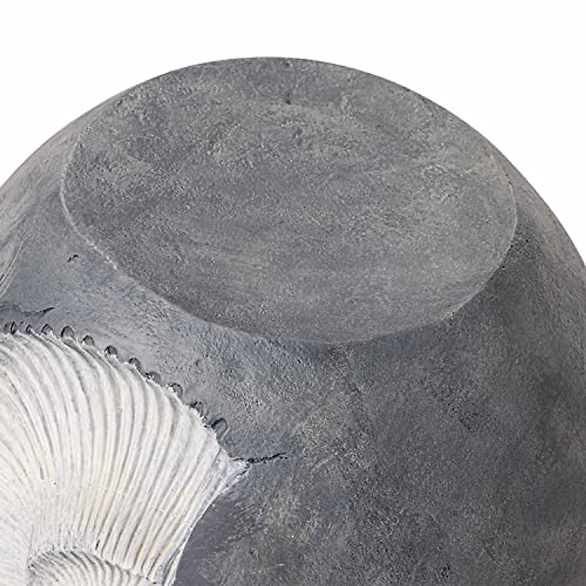 COSIEST Nautilus Sculpture End Table, 15.8x15 inch Concrete Finish Accent Table, Round Side Table for Garden Yard Patio, Light Gray