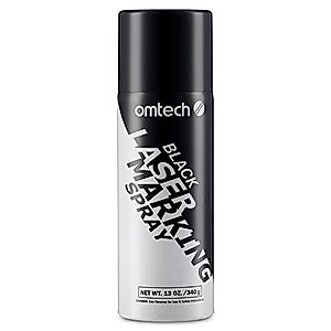 OMTech Laser Marking Spray, Metal Laser Marking Fluid for CO2 Laser Engravers, 13oz Aerosol High Contrast Black Spray for Laser Engraving Metal, Laser Ink Agent for Aluminum Stainless Steel Brass More