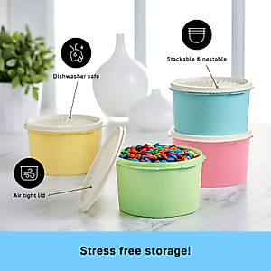 Tupperware Heritage Collection 8 Piece Food Storage Canister Set in Vintage Colors - Dishwasher Safe & BPA Free - (4 Containers + 4 Lids)