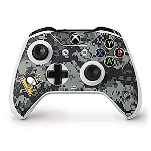 Skinit Decal Gaming Skin Compatible with Xbox One S Controller - Officially Licensed NHL Pittsburgh Penguins Camo Design