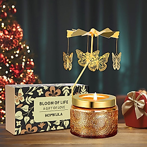 HOMKULA Butterfly Candle Gift for Women - Rotatable Butterfly Scented Candles, Unique Gifts for Mom, Sister, Grandma, Daughter, Female Friend, Anniversary, Christmas, Thanksgiving