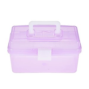 BUZHI Art Organizer Box,Clear Plastic Art Storage Box Watercolor Oil Painting Supplies Multipurpose Case Portable for Artists Students