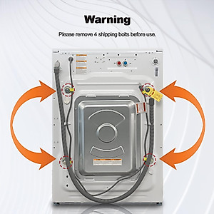 Smad 27 in. 4.5 Cu. Ft. Front Load Washing Machine with Quiet Inverter Motor, Steam and Water Plus Functions, Quick Wash, 12 Washing Cycles, 120V, White