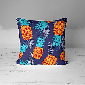 iiRov Summer Design Ink-Fuzed Decorative Throw Pillow - Retro Summer Pineapple v4