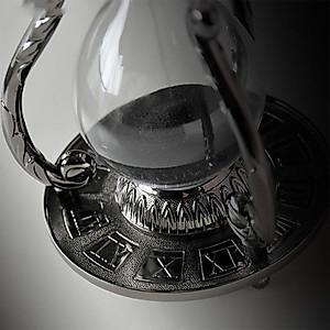 Black Antique Decorative Hourglass Sand Timer - 30 Minute, Unique Vintage 12 Constellations Metal Art Hour Glass for Office Desk Home Decor - Birthday Gift,Taurus