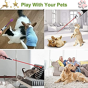 XIMIBI 3 PCS Green Red Violet Long Range Dot Clicker Toy Pen for Indoor Interactive Teaching, Cat Toys Pointer, Puppy Kitten Lazer Toy, Bright Clicker for Dog Cat Training Exercise