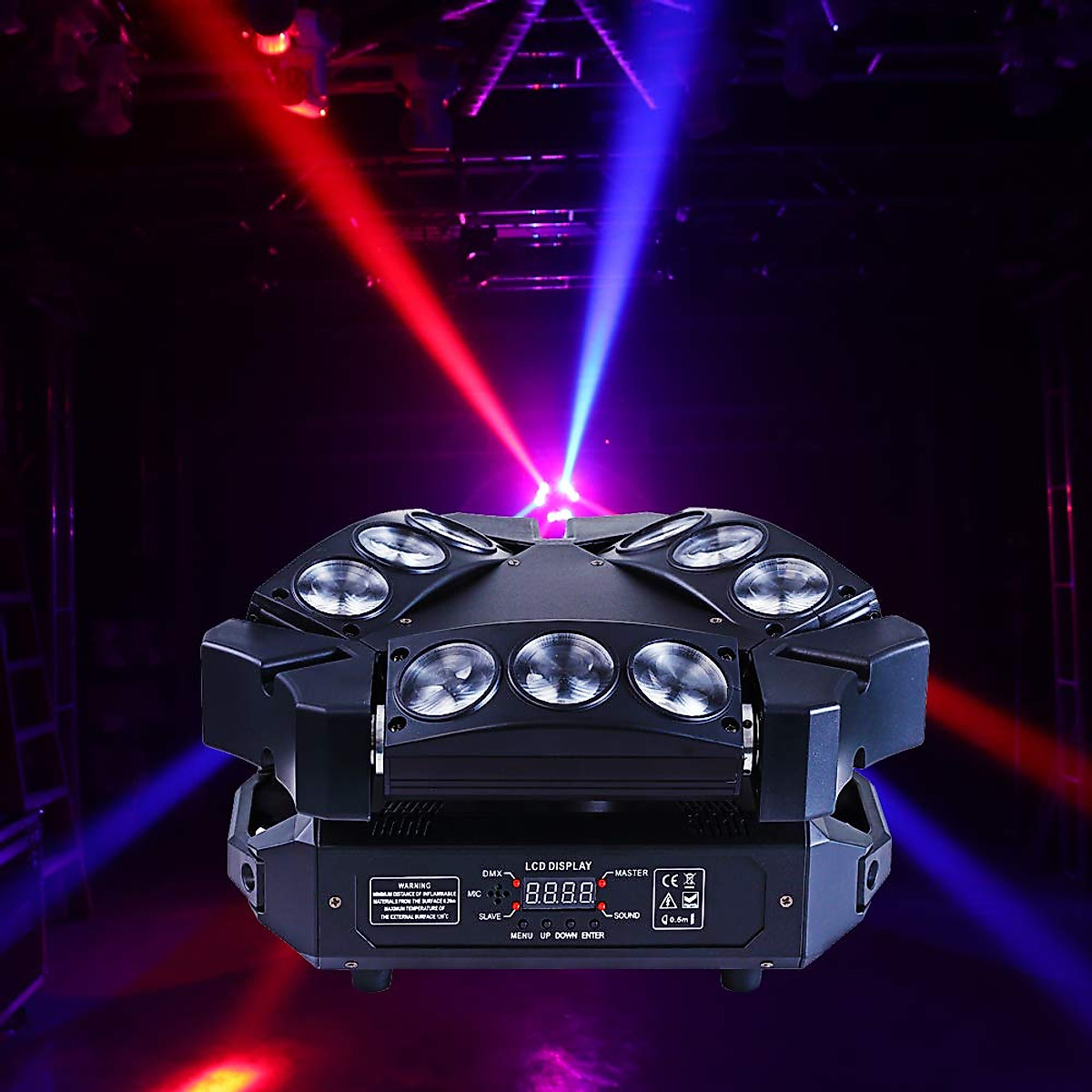 Stage Lights Moving Heads Dj Lighting DMX Lights DMX 512 Sound Activated for Party, Disco, Dance Floor, Bar, Wedding, Stage DJ Equipment Light Show shehds Lighting