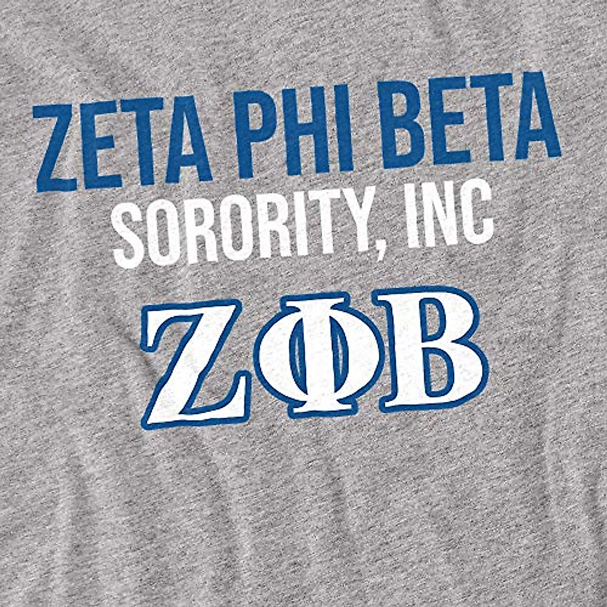 Zeta Phi Beta Sorority Official Stacked Unisex Adult T-Shirt, Athletic Heather, Large