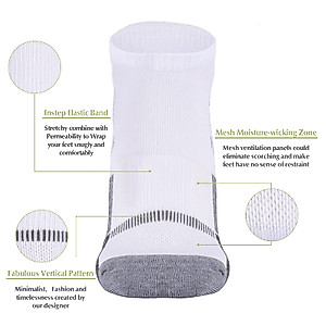 COOVAN Mens Ankle Socks Men Athletic Cushion Low Cut Comfort 6 Pairs Socks