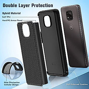BNIUT for Motorola Moto G Power 2021 Case: Dual Layer Protective Heavy Duty Cell Phone Cover Shockproof Rugged with Non Slip Textured Back - Military Protection Bumper Tough - 6.6inch (Matte Black)