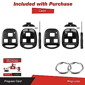 KeylessOption Keyless Entry Remote Key Blade Fob Shell Case Cover Repair for Toyota HYQ12BBT HYQ1512V (Pack of 2)