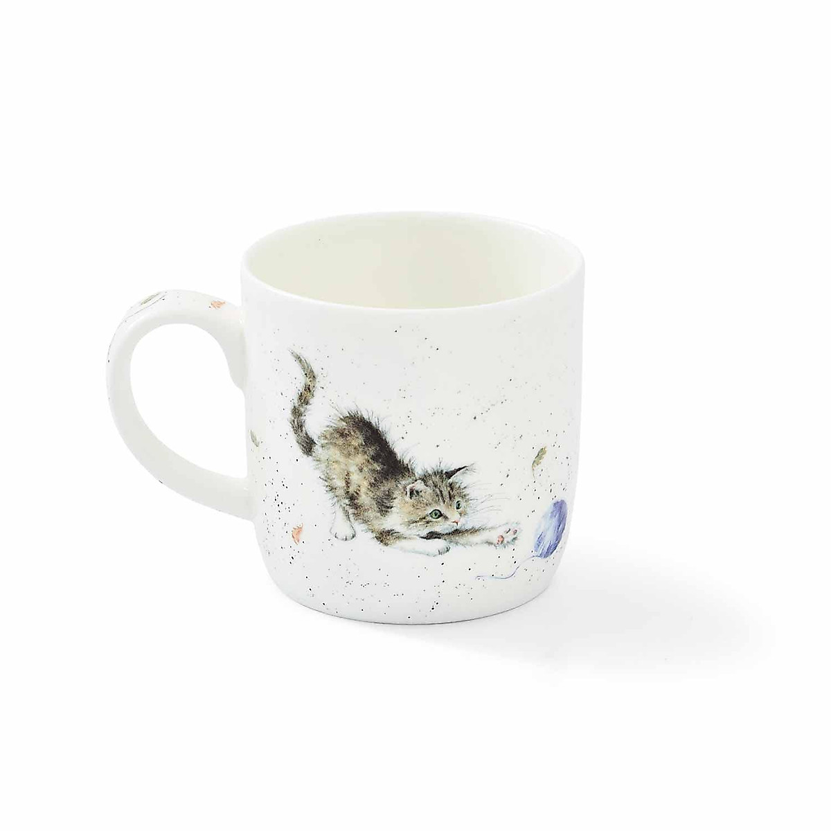 Portmeirion Royal Worcester Wrendale Designs Cat and Mouse Mug | 14 Ounce Large Coffee Mug with Cat Design | Made from Fine Bone China | Microwave and Dishwasher Safe