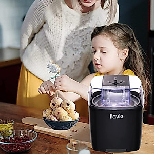 Ice Cream Maker, Mix-ins, Milkshakes, Frozen Yogurt, Sorbet, Gelato Soft Serve Machine with Auto Shut-off Timer, 1.5 Quart Container & Lid Removable Inner Bowl, Gifts for Kids Home