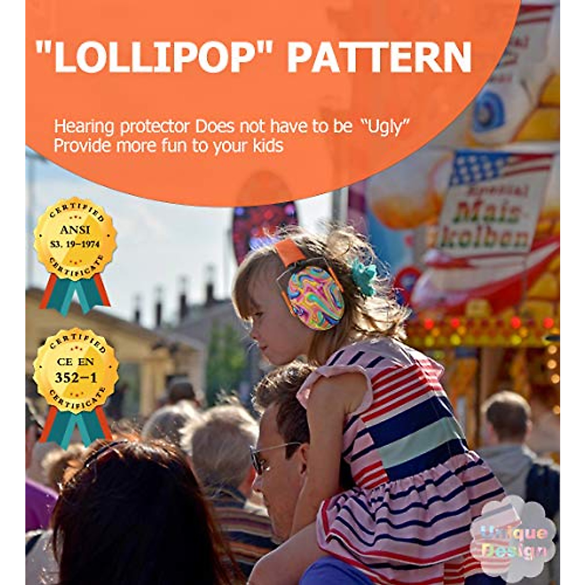 PROHEAR 032 Kids Ear Protection - Noise Cancelling Headphones Ear Muffs for Autism, Toddlers, Children - Orange