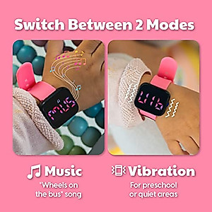 Potty Training Watch for Kids V2 – A Water Resistant Potty Reminder Device for Boys and Girls to Train Your Toddler with Fun/Musical and Vibration Interval Reminders with Potty Training eBook (Pink)