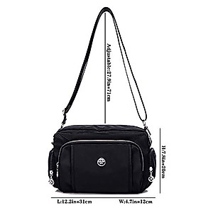 MINTEGRA Crossbody Bag for Women Waterproof Handbag Multi-Pocket Nylon Travel Shoulder Purse