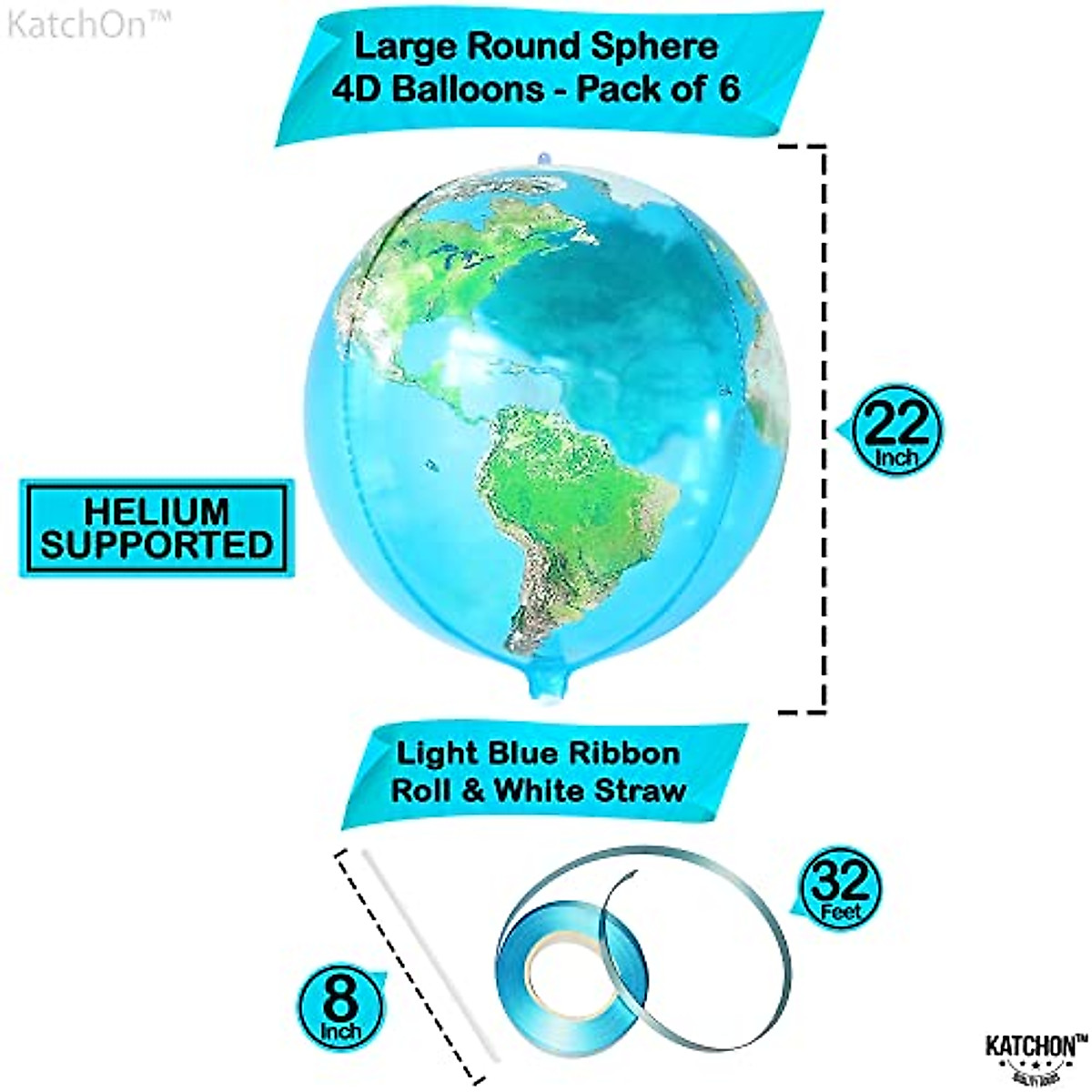 Big 22 Inch Globe Balloons | Earth Day Decorations