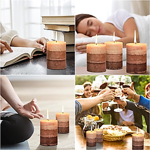 Cafemoon Coffee Pillar Candles, Aromatherapy Scented Candles, 35+ Hours Burn Long Lasting, Set of 3 Tall 3x4 Inch Dripless Pillar Candle, for Wedding and Home Décor