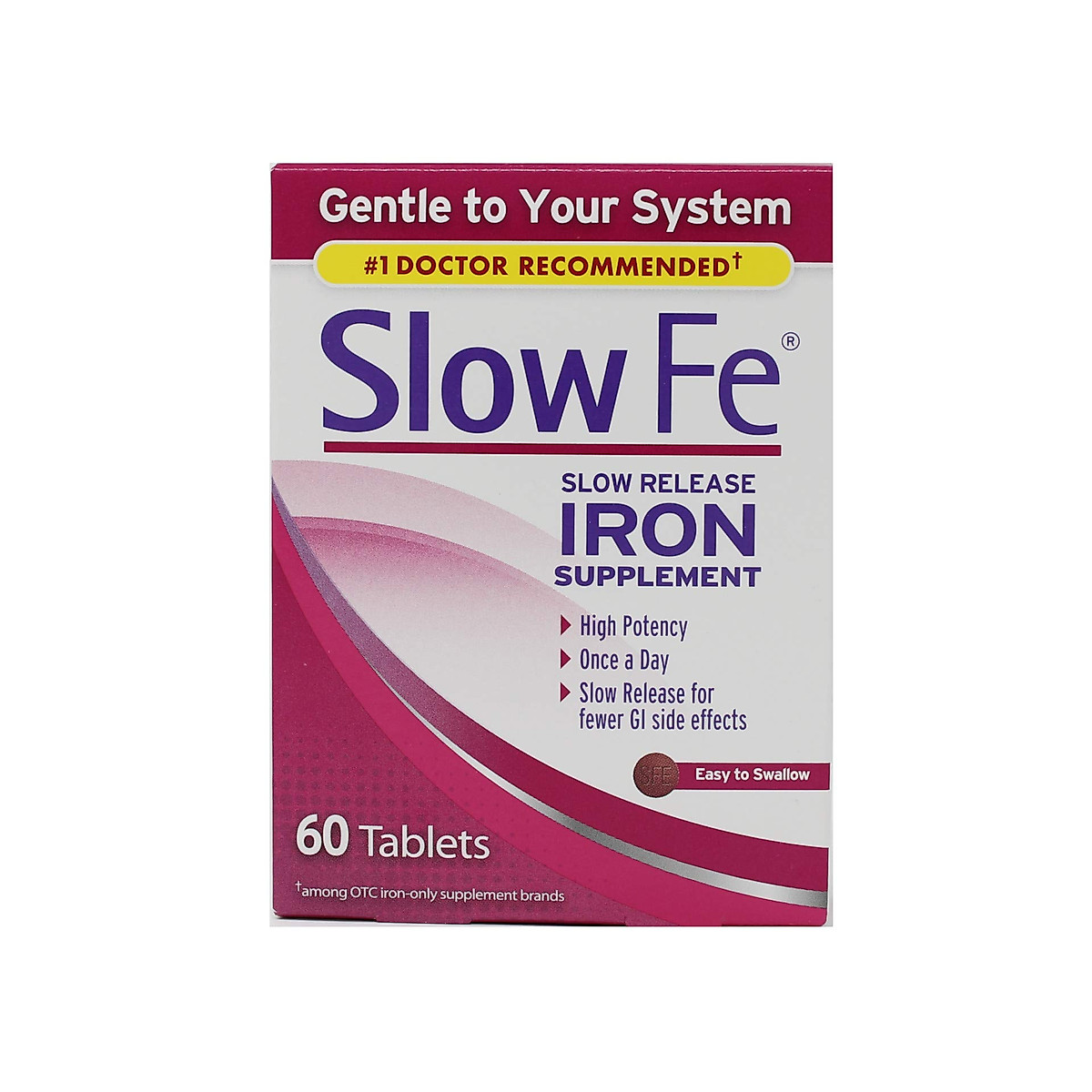 Slow Fe Iron Supplement Tablets, 60 Count Pack of 5