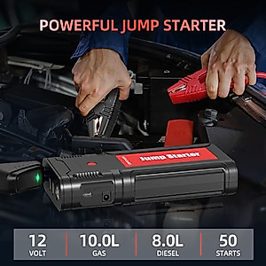 DBPOWER Jump Starter 2750A Peak 76.96Wh Portable Car Jump Starter (Up to 10L Gas/8L Diesel Engine) 12V Auto Battery Booster Pack with Smart Clamp Cables, Quick Charger, LED Light Jump Box