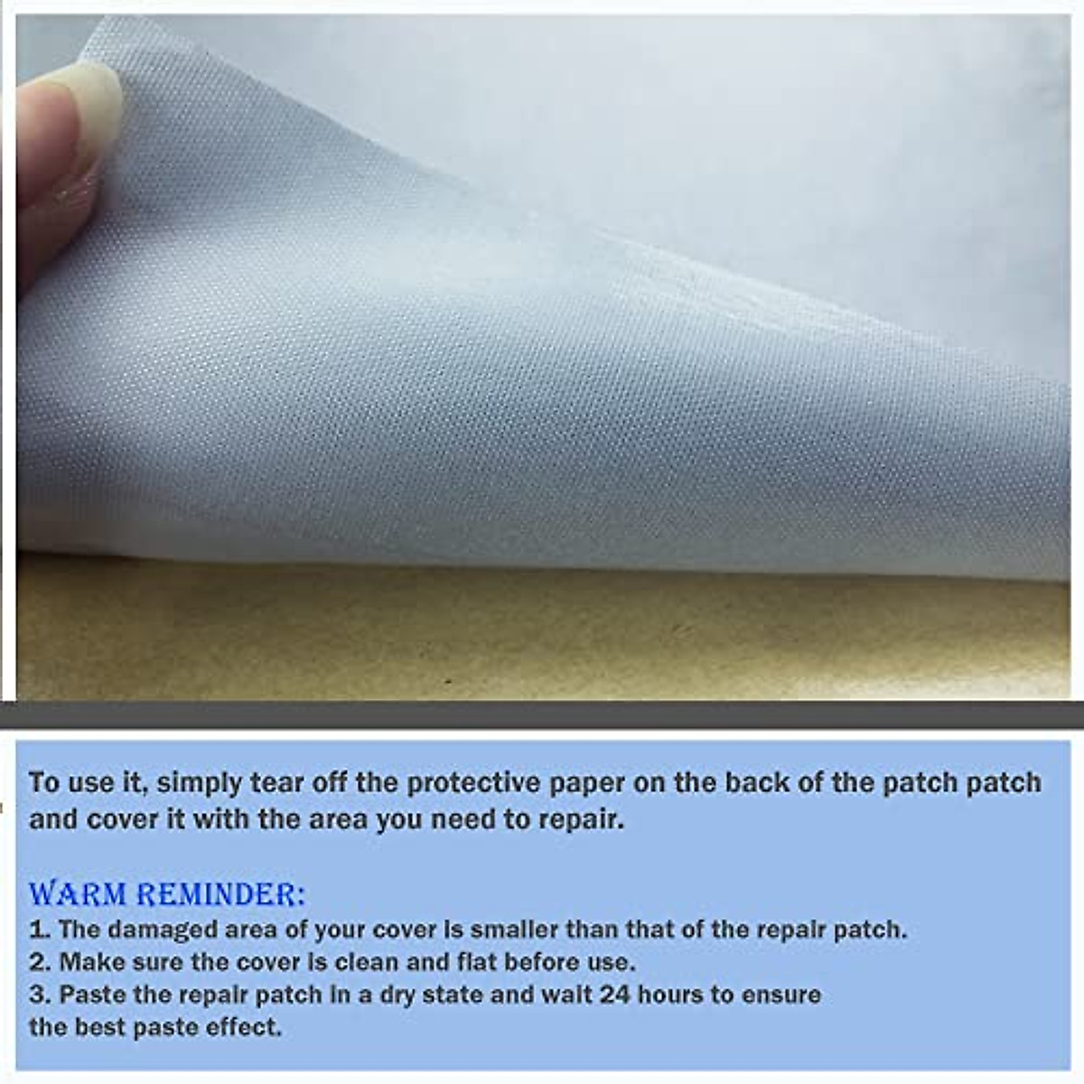 Collyon RV Cover Patch Kit,Self Adhesive Patchfor Sail Tarp Boat Covers and More(3PCS)