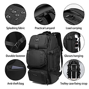 VABAMEES Large Travel Backpack, Travel Backpack with Thermal Bag and USB Port, Waterproof Business Travel Backpack , Fits 16" Laptops, Suitable for Business Travel/Air Travel/Hiking, Black