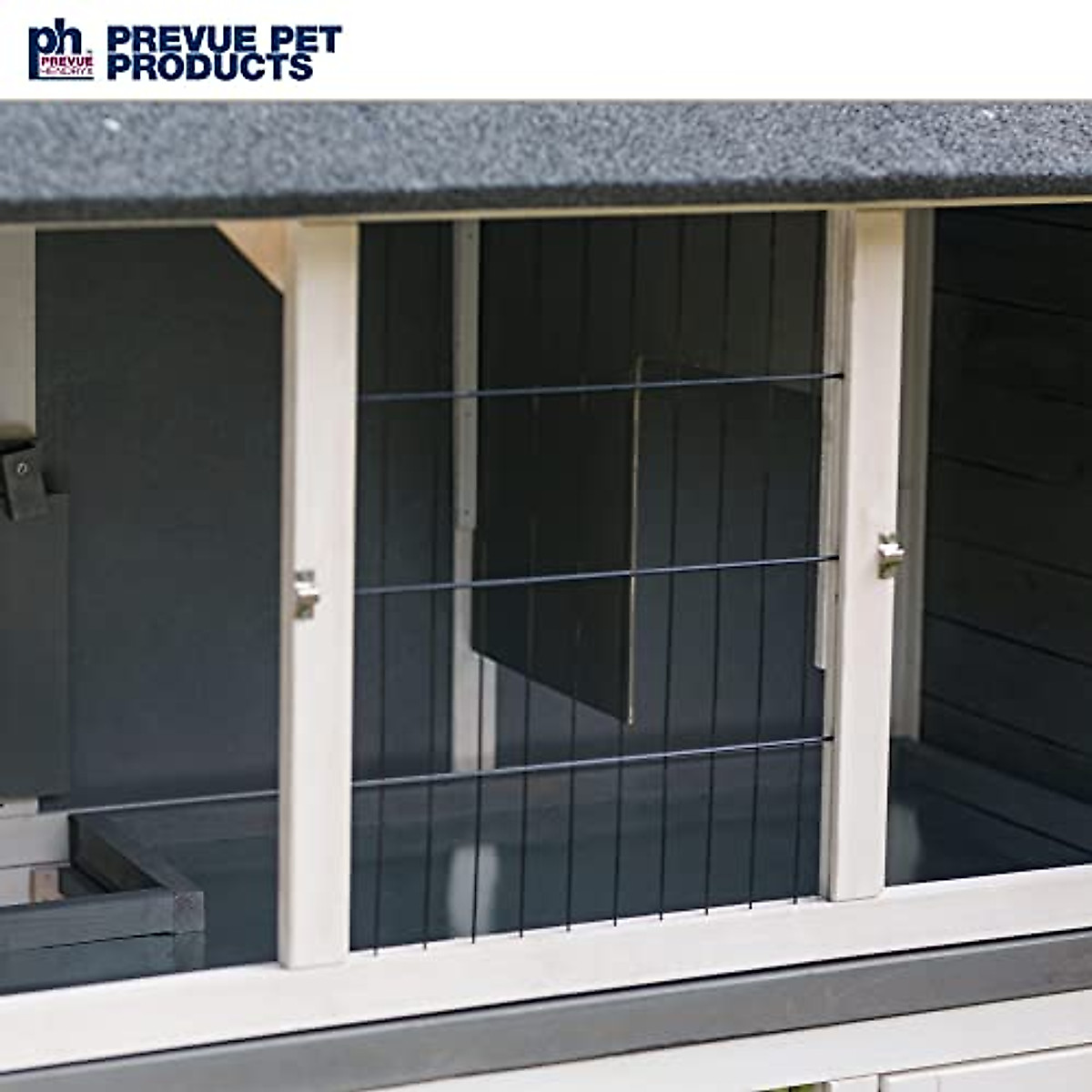 Prevue Pet Products 4601 Duplex Rabbit Hutch, Gray/White