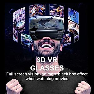 VR Headset, VR Glasses, VR Goggles-for 3D VR Movies Video Games, Play Mobile Games & 360 Movies, VR Headset with Remote Controller Virtual Reality Headset for 5.0-7.0inches iPhone & Android