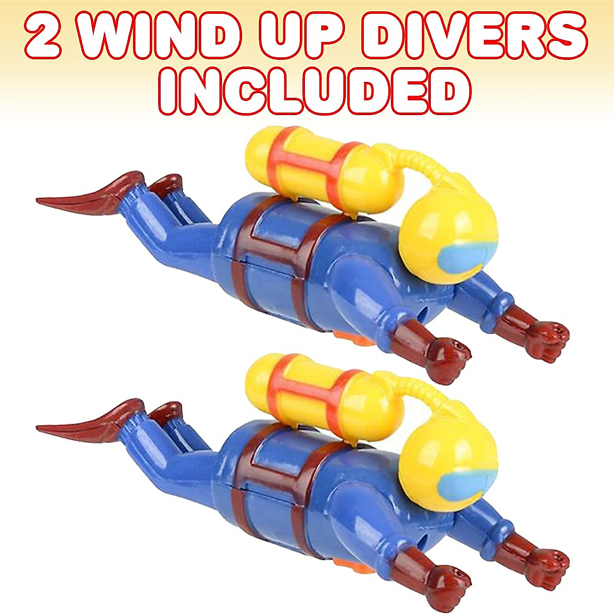 ArtCreativity Wind Up Bath Toys for Kids, Set of 2, Swimming Bath Toys, Water Scuba Diver Baby Bath Toys, Fun Bathtub Toys for Kids, Underwater Party Favors for Boys and Girls, Goodie Bag Fillers