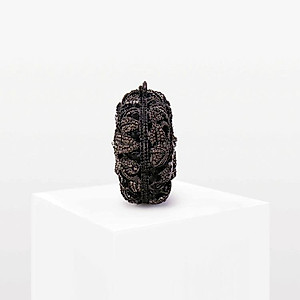 DEBIMY Rose Flower Crystal Purses Sparkly Rhinestone Evening Clutch for Women Wedding Party Cocktail Handbags Silver