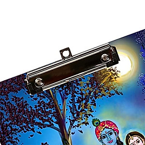 CVANU Beautiful Radha-Krishna Moon at The Back Print Wooden Exam Clipboard Writing Examination Pad Size(12.5inch X 9inch) Multicolor _CV02