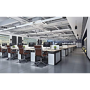 2xhome Modern Office Desk Chair Mid Back Ribbed PU Leather Conference Task Armchair with Swivel Tilt & Adjustable Height, Brown