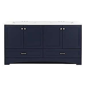 Spring Mill Cabinets Emlyn Bathroom Vanity with Sink, Deep Blue