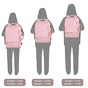 Snoffic Travel Backpack for Women, Large Carry On Backpack for Travel, Waterproof Backpack Personal Item, Backpack for Women, 17.3 Inch Laptop Backpack, College Bag Casual Daypack, Pink