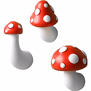 BETYMAO 3PCS Mushroom Fridge Magnet Magnetic Resin Refrigerator Magnets Creative 3D Cartoon Refrigerator Magnets Stickers for Whiteboard Door Decorative