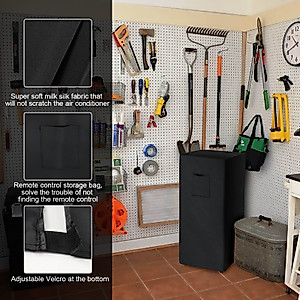 Portable Air Conditioner Cover, Dustproof and Waterproof AC Cover for Indoor Use Winter Storage Fits Most AC Units, Remote Storage Bag Included - 13.2x12.2x28.5inch (Black)